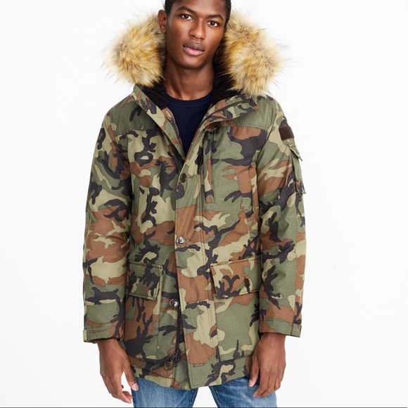 J. Crew | Jackets & Coats | J Crew Nordic Down Parka In Woodland Camo ...